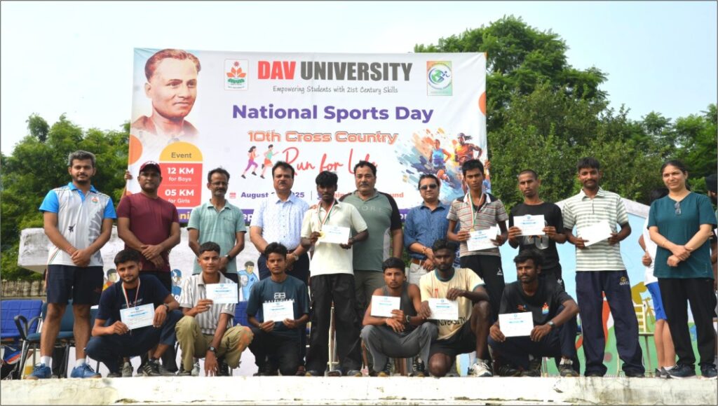 DAV University Marks National Sports Day with 10th Cross Country Race ...